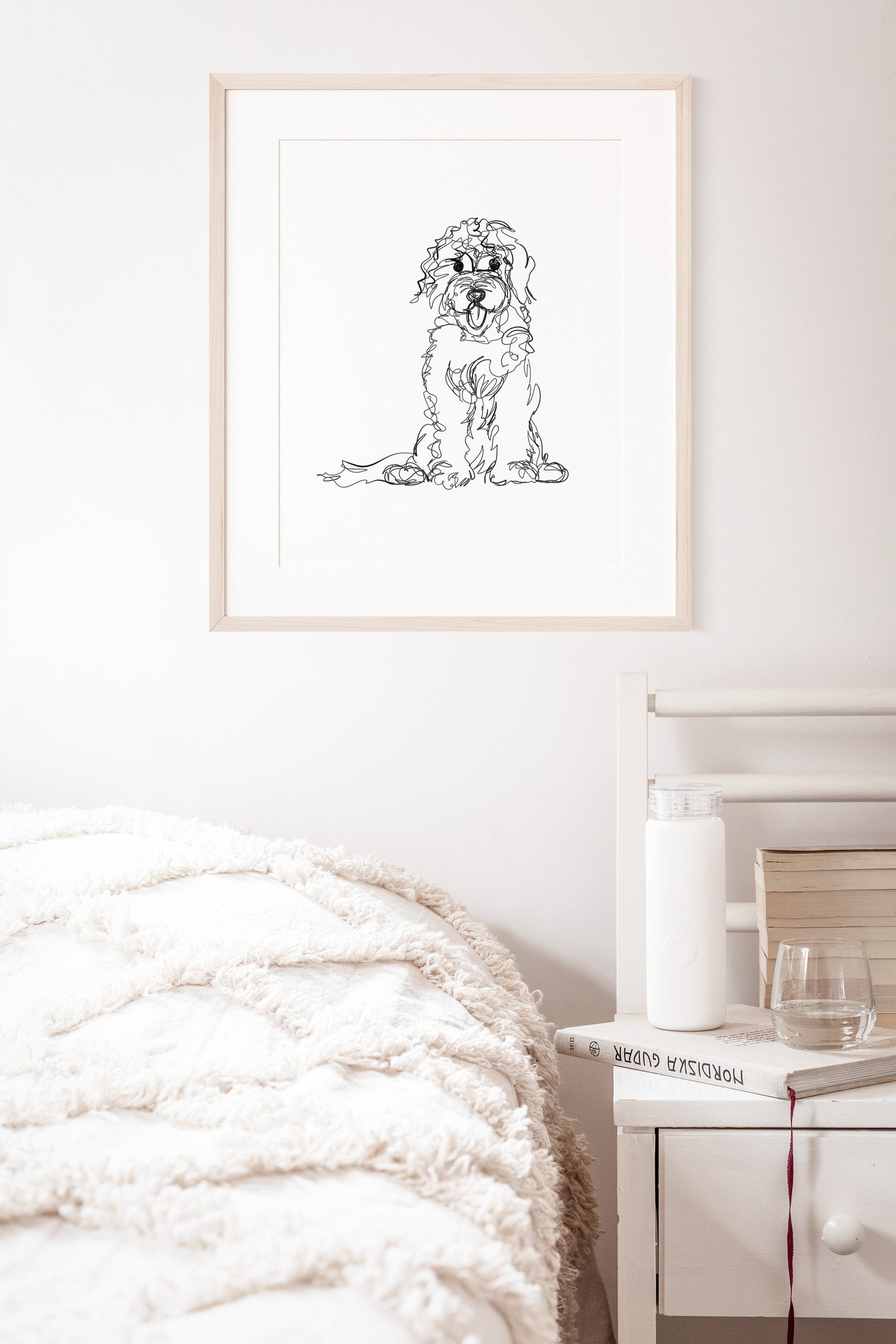 Labradoodle Line Art Print Goldendoodle Wall Art Dog Lover - Etsy