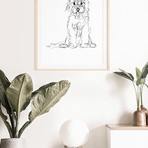 Labradoodle Line Art Print | Goldendoodle Wall Art | Dog Lover Gift ...