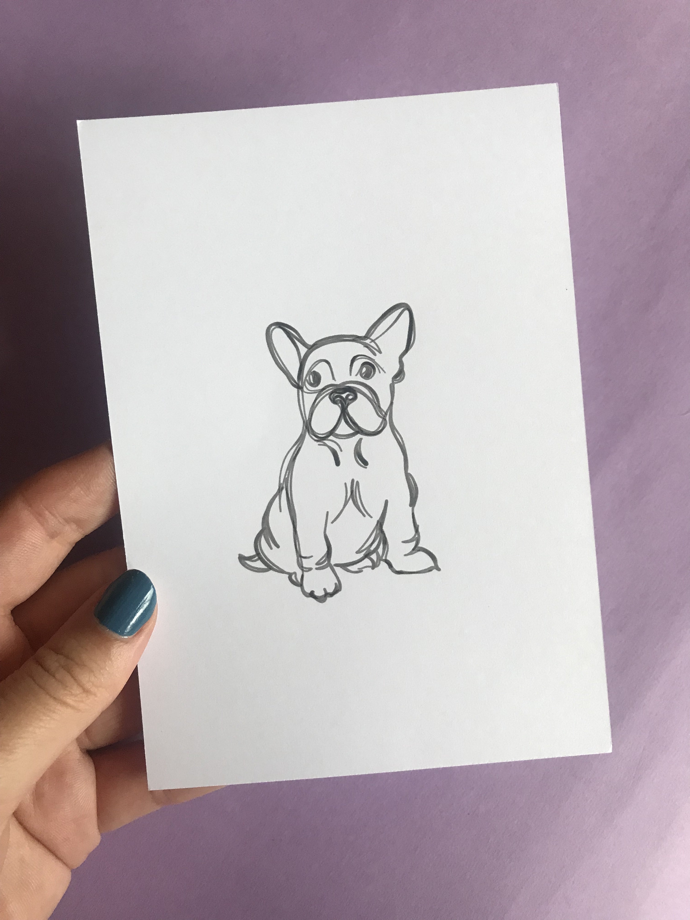 French Bulldog Line Art Print in Sizes A3-A6, 5x7, 8x8, 8x10 & 11x14 ...