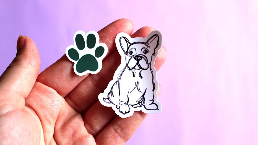 French Bulldog Glossy Vinyl Sticker in Packs of 1, 5 or 10 for Planners ...