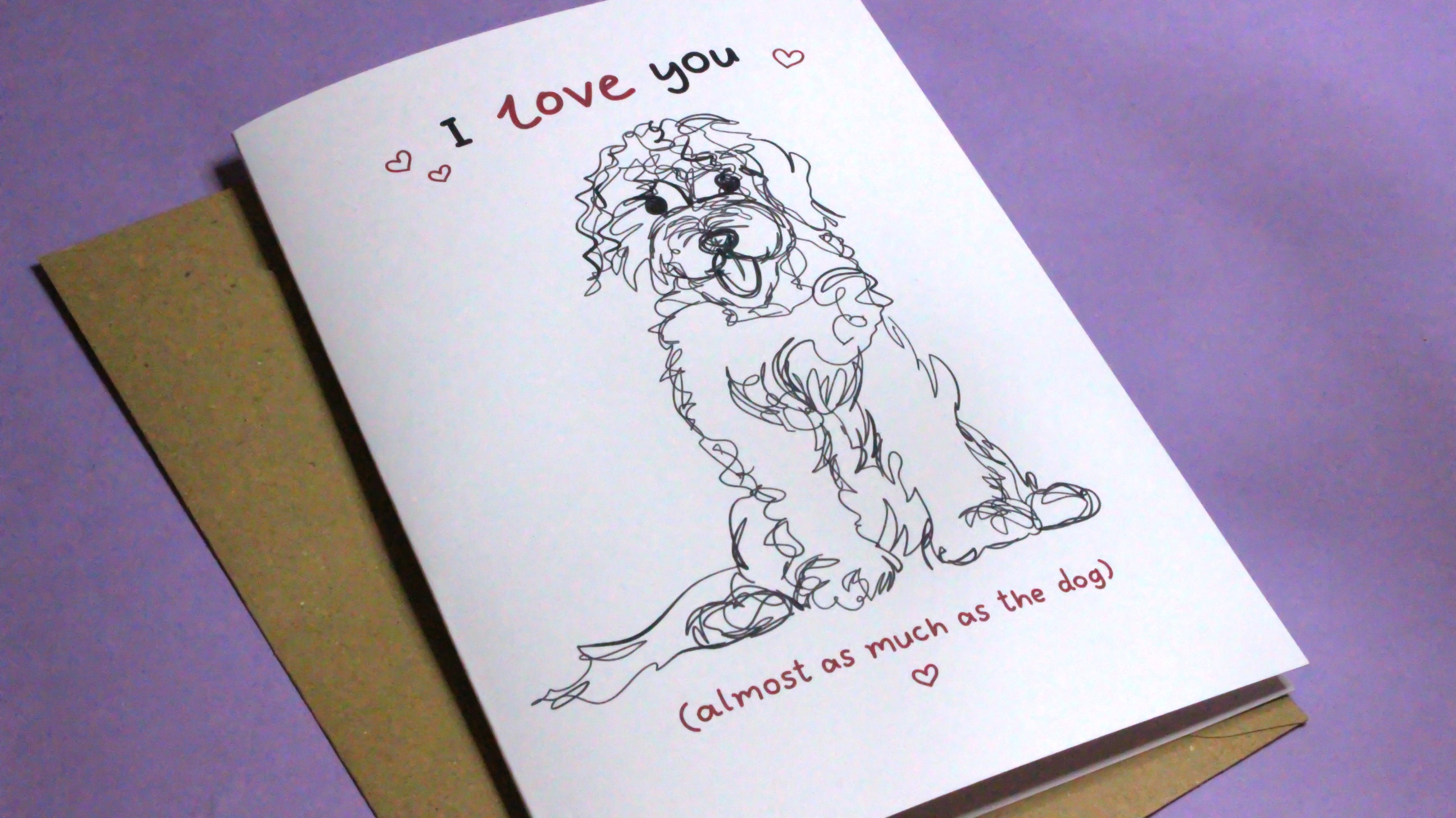 Funny Labradoodle Card, I Love You almost as Much as the Dog Humorous ...