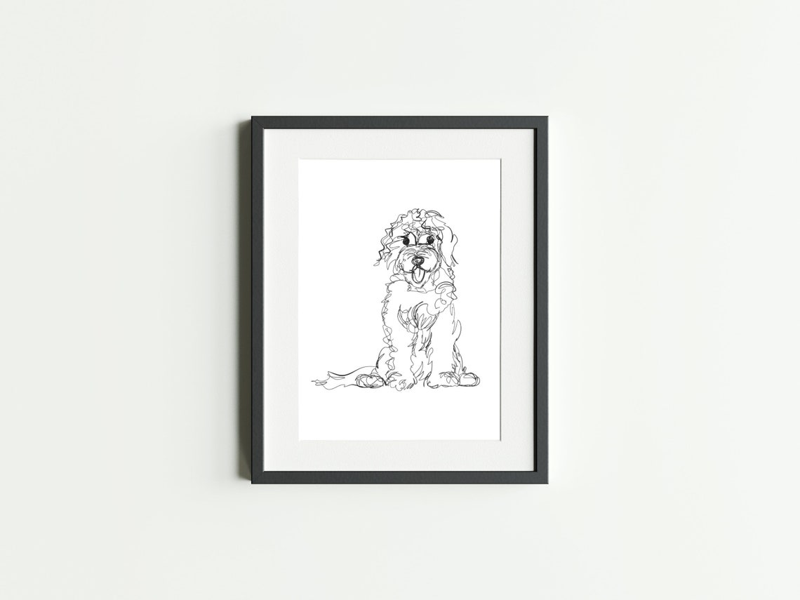 Labradoodle Line Art Print Goldendoodle Wall Art Dog Lover - Etsy