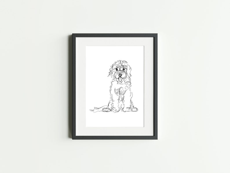 Labradoodle Line Art Print Goldendoodle Wall Art Dog Lover - Etsy