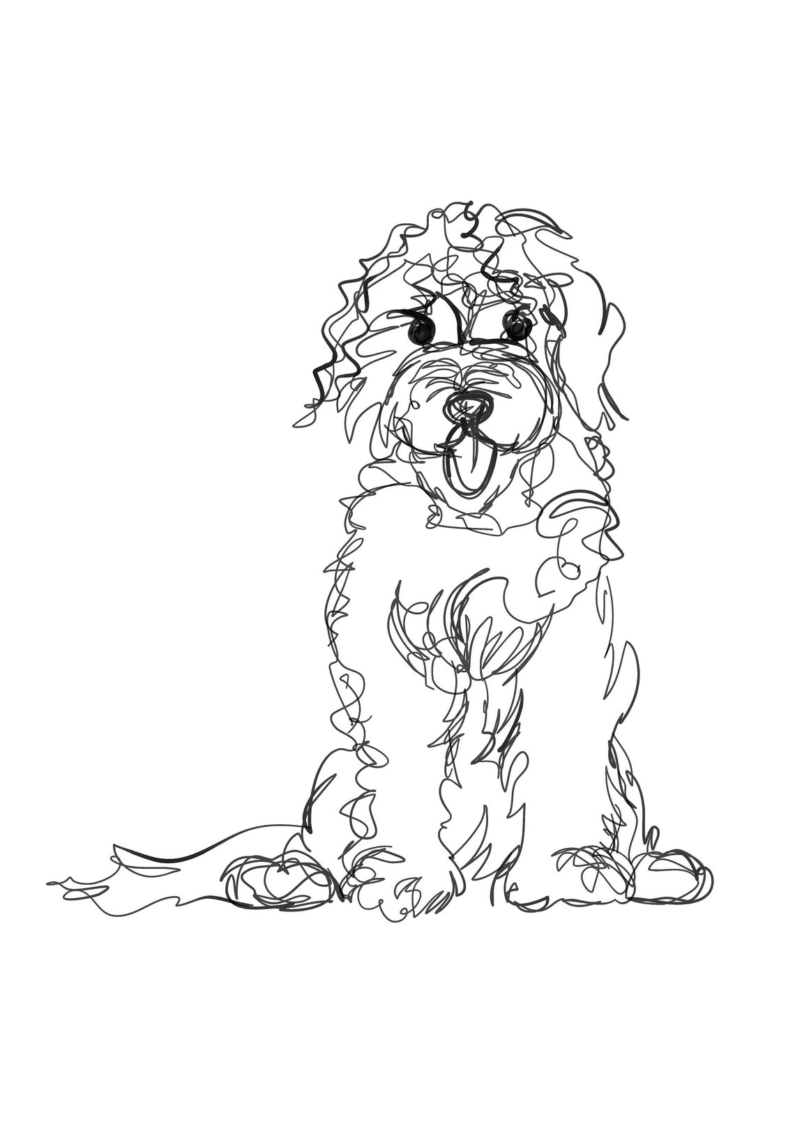 Labradoodle Line Art Print Goldendoodle Wall Art Dog Lover - Etsy