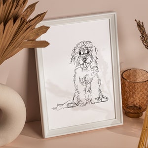 Labradoodle Line Art Print | Goldendoodle Wall Art | Dog Lover Gift ...