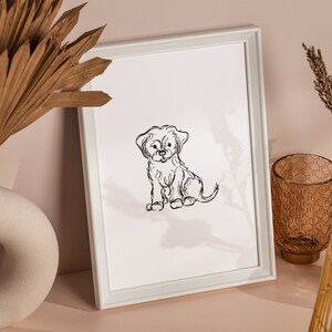Cavapoo Line Art Print in Sizes A3-A6, 5x7, 8x8, 8x10 & 11x14 Minimal ...