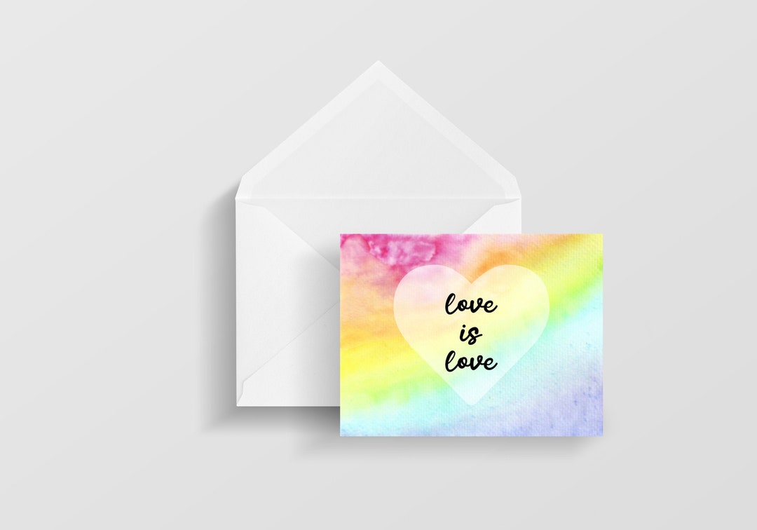 LGBTQ Love is Love Pride Greeting Card With Envelope - Etsy