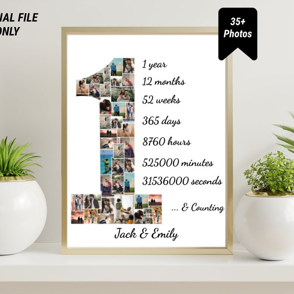 1st Anniversary Photo Frame - Etsy