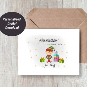 PRINTABLE Son Christmas Card Xmas Card for Boy Son Him Personalised ...