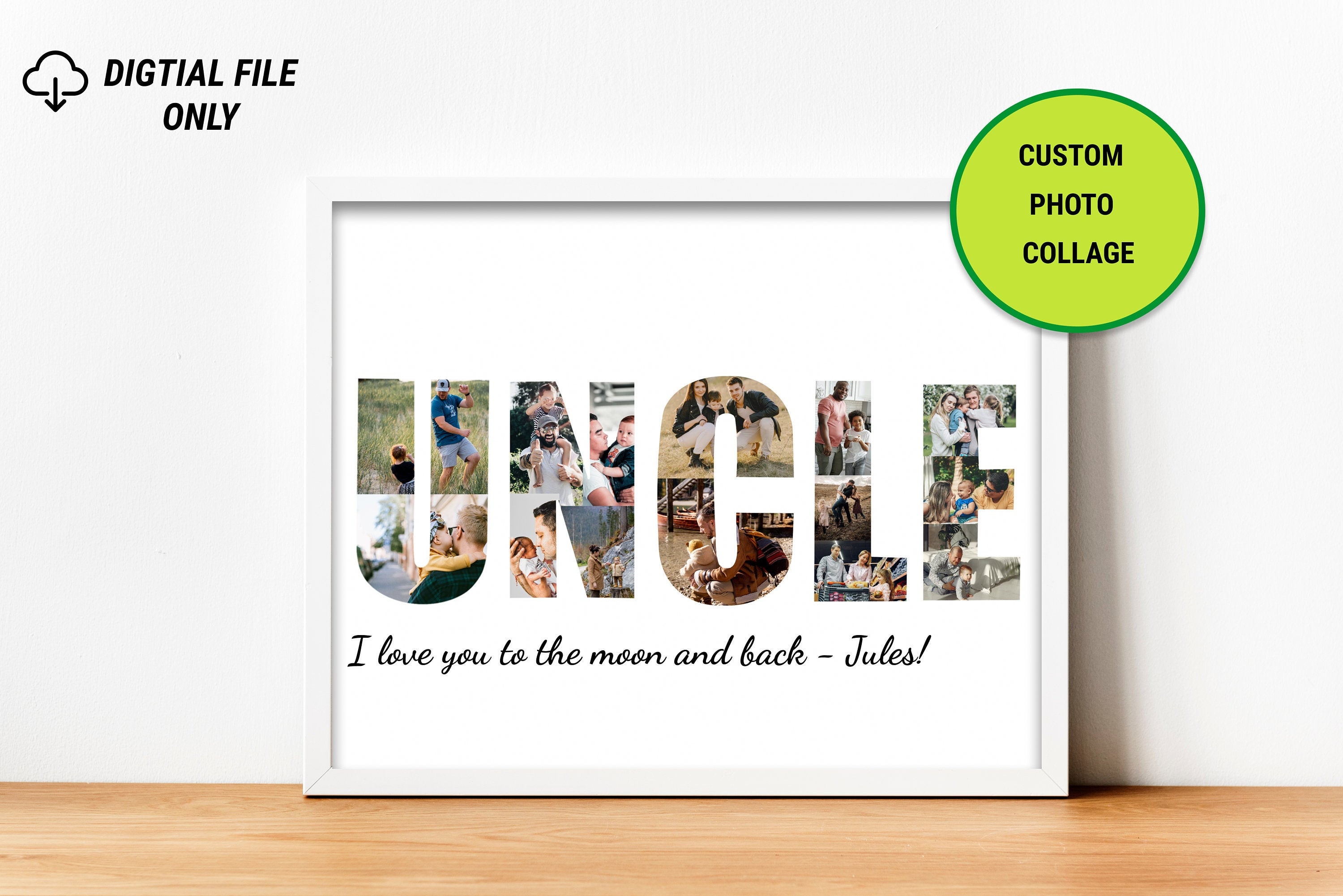 Uncle photo collage Digital photo collage Uncle custom gift | Etsy