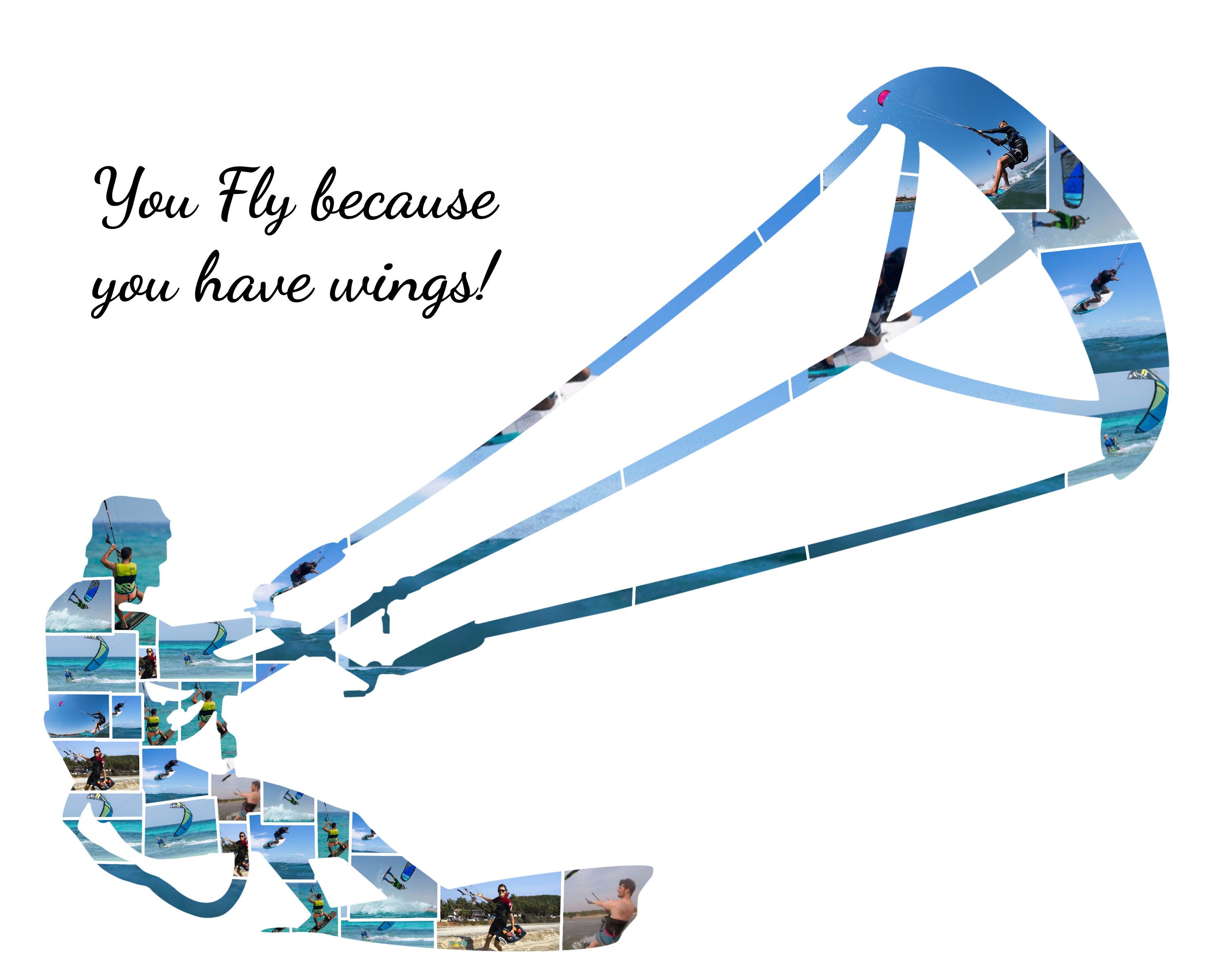 Kitesurfing Photo Collage-kiteboarding Collage Sport Photo | Etsy