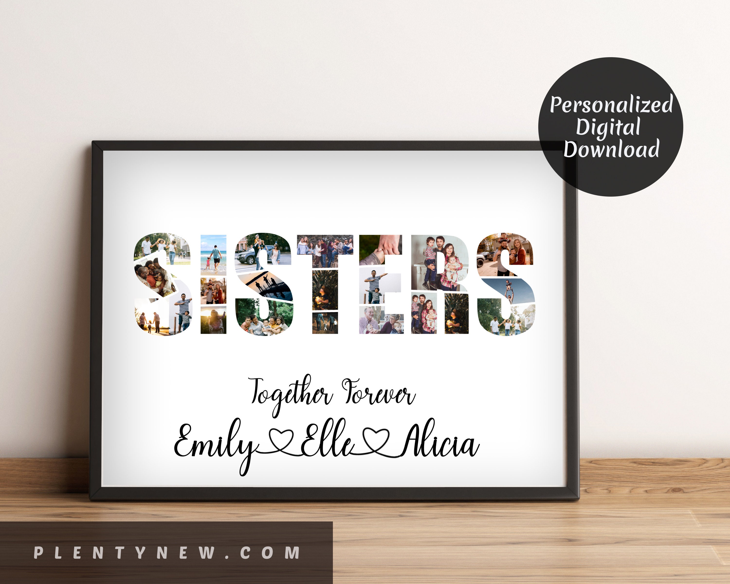 Sisters Photo Collage Personalized Picture Collage Gifts for - Etsy