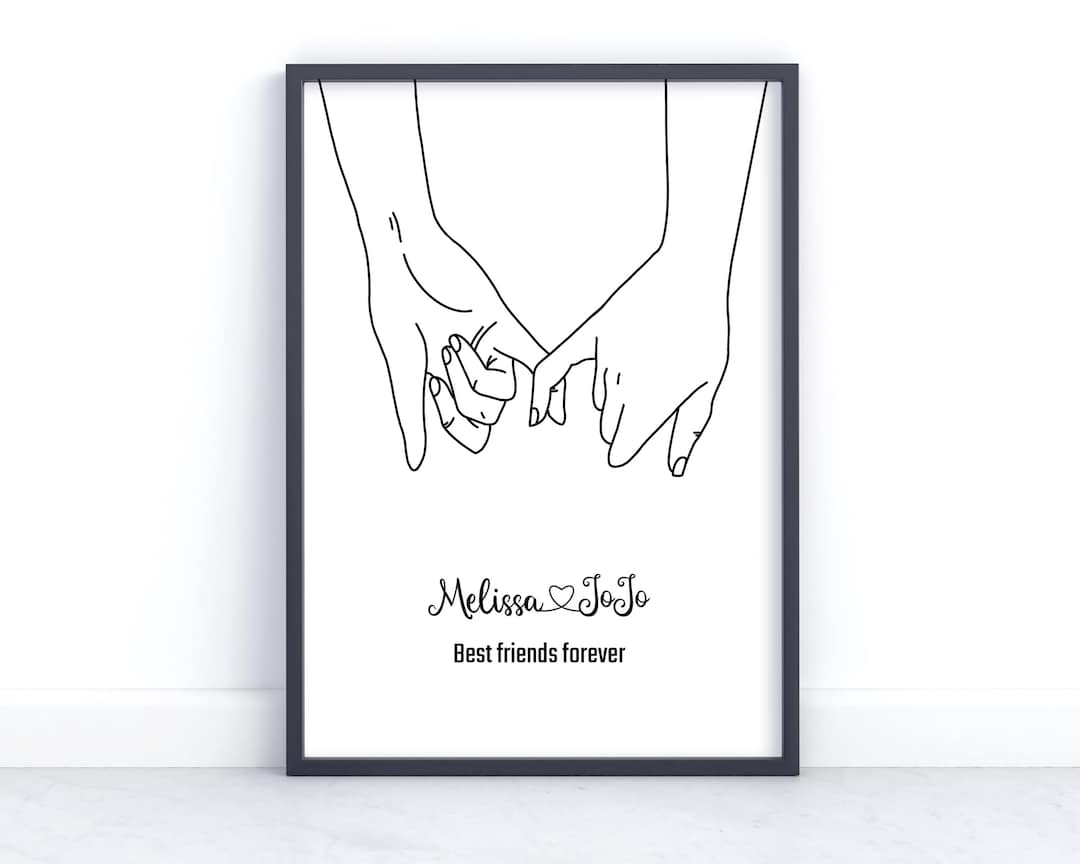 Personalised Pinky Promise Print, Best Friend Print, Bestie Gift, Best ...