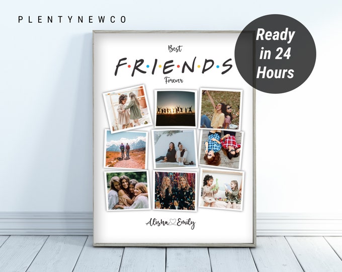 Best Friends Photo Collage, Best Friend Gift, Best Fiends Forever Gift ...