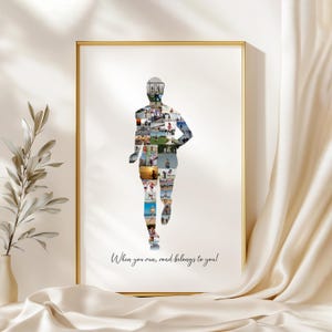 Runner Custom Gift, Running Photo Collage, Marathon Wall Poster ...