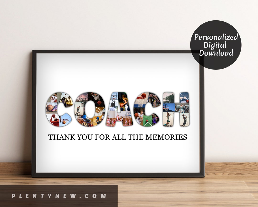 Coach Collage Frame, Custom Gift for Coach, Personalised Collage Gift ...