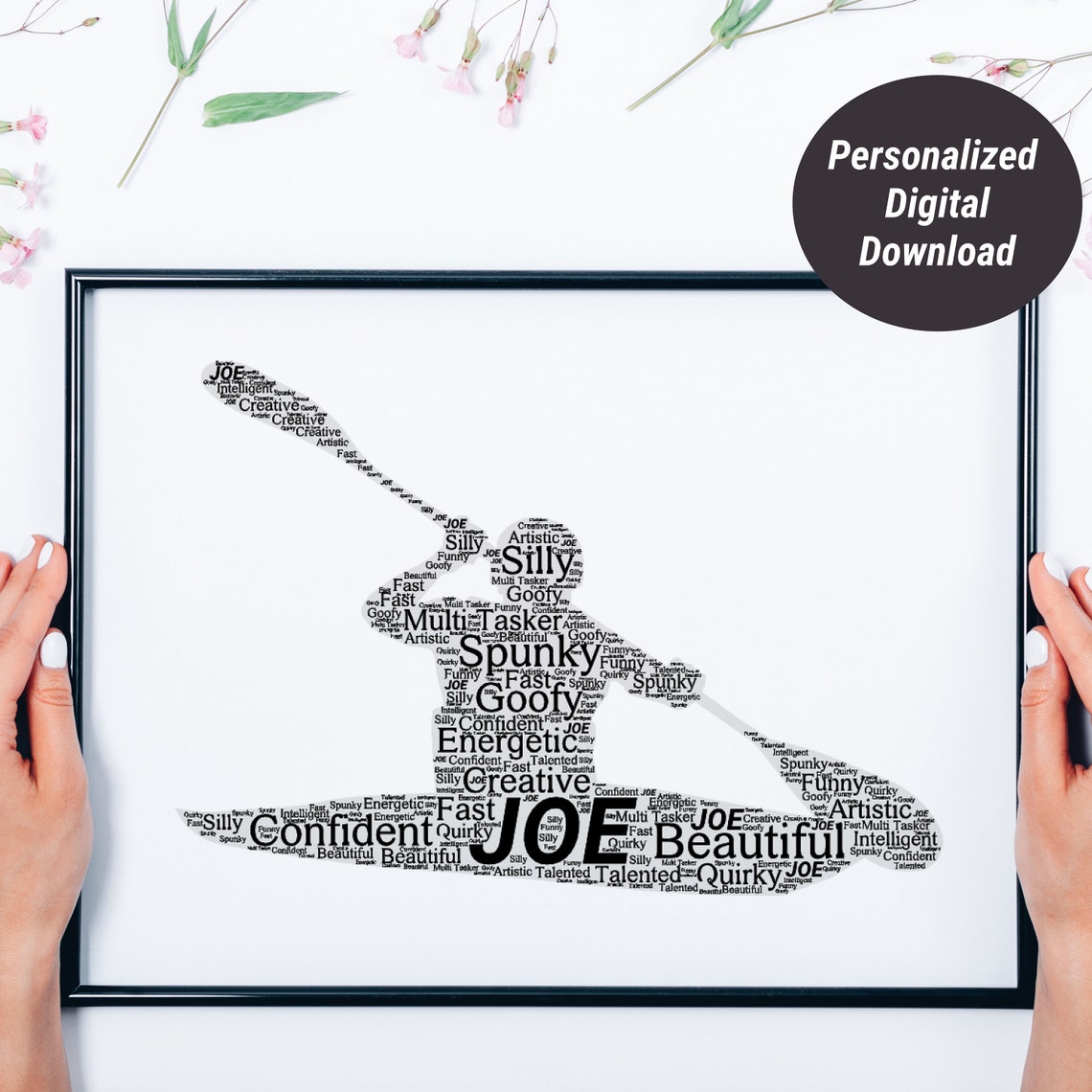 Personalized Kayak Word Art Gift Kayaking Birthday Christmas | Etsy