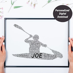 Personalized Kayak Word Art Gift Kayaking Birthday, Christmas, Fathers ...