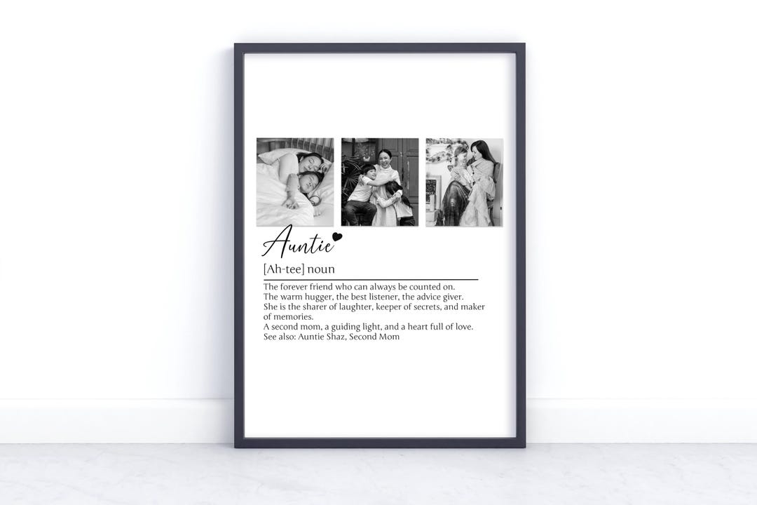 Auntie Definition Print, Auntie Gift, Personalised Auntie Picture Gift ...