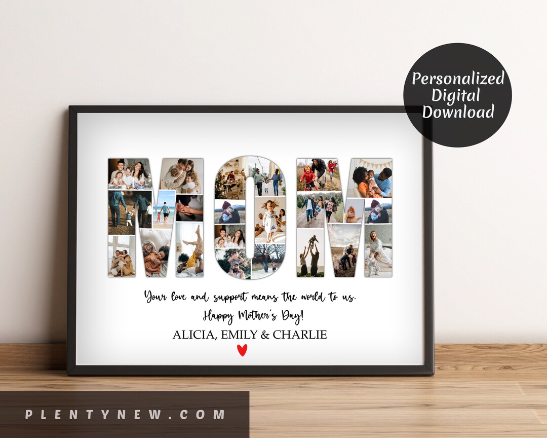 Mom Photo Collage Mother's Day Gift Mommy Birthday Present Personalized ...