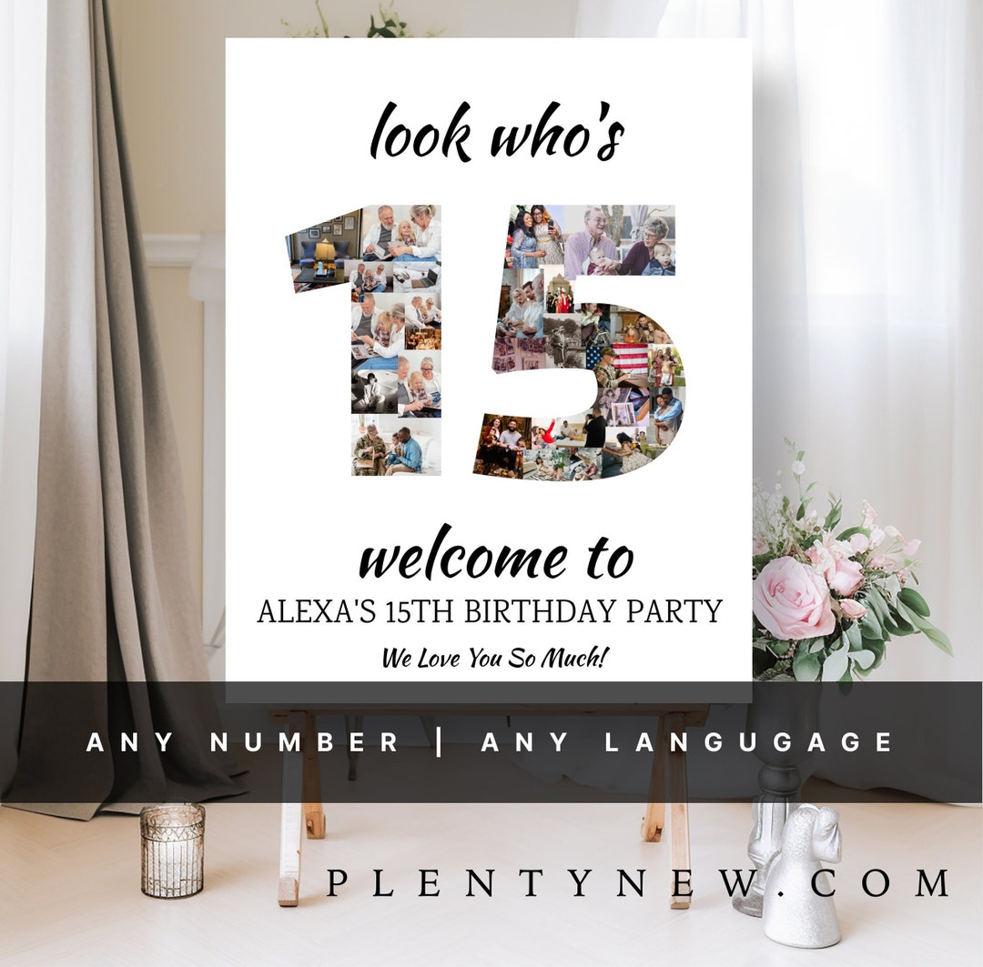 15th Quinceanera Birthday Photo Collage Poster, Look Who's 15 ...