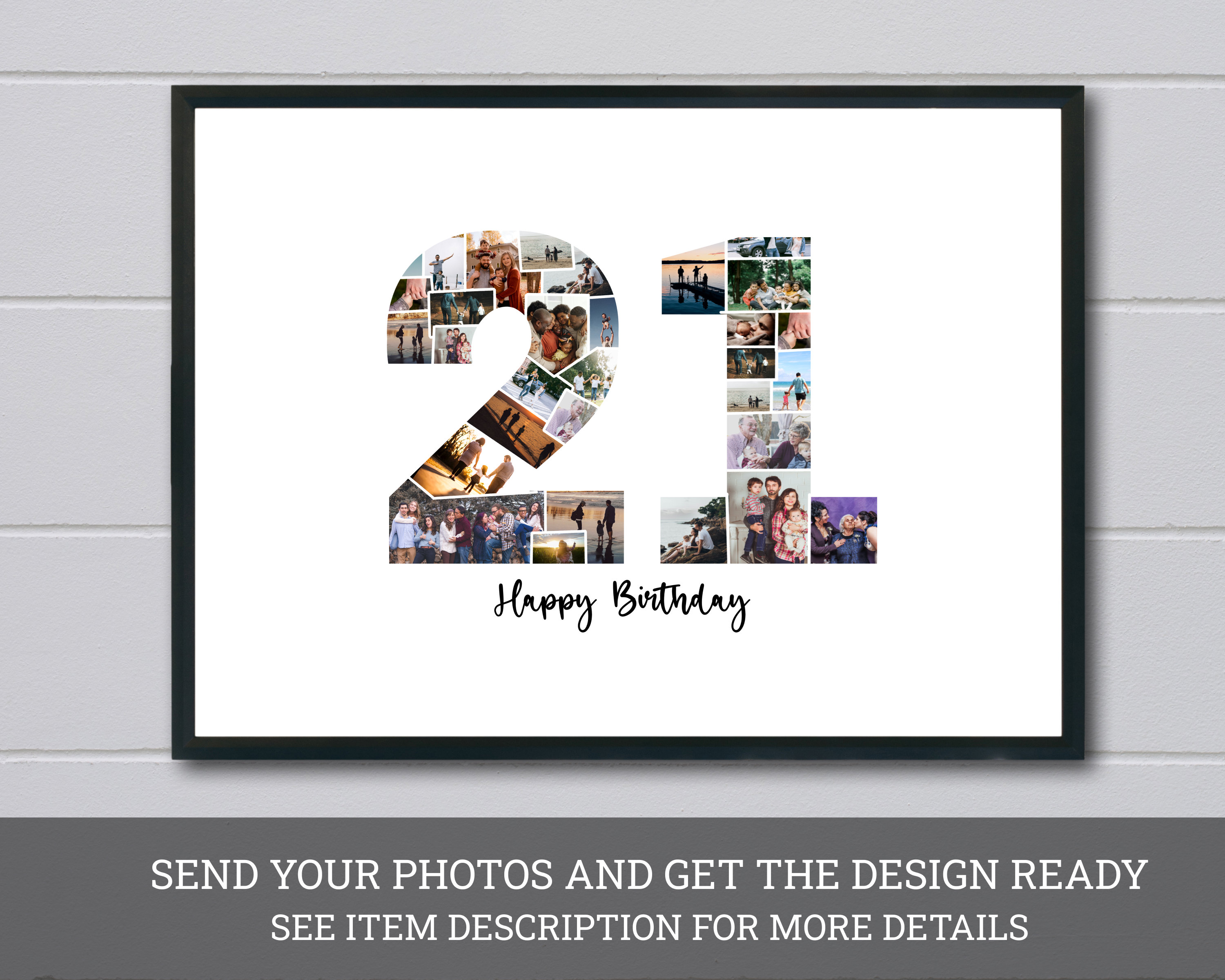 21st Birthday Photo Collage 21st Anniversary Photo Collage - Etsy