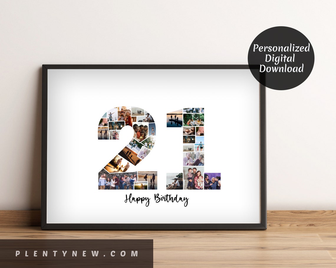 21st Birthday Photo Collage 21st Anniversary Photo Collage | Etsy