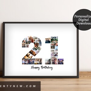 21st Birthday Photo Collage, 21st Anniversary Photo Collage, Twenty ...