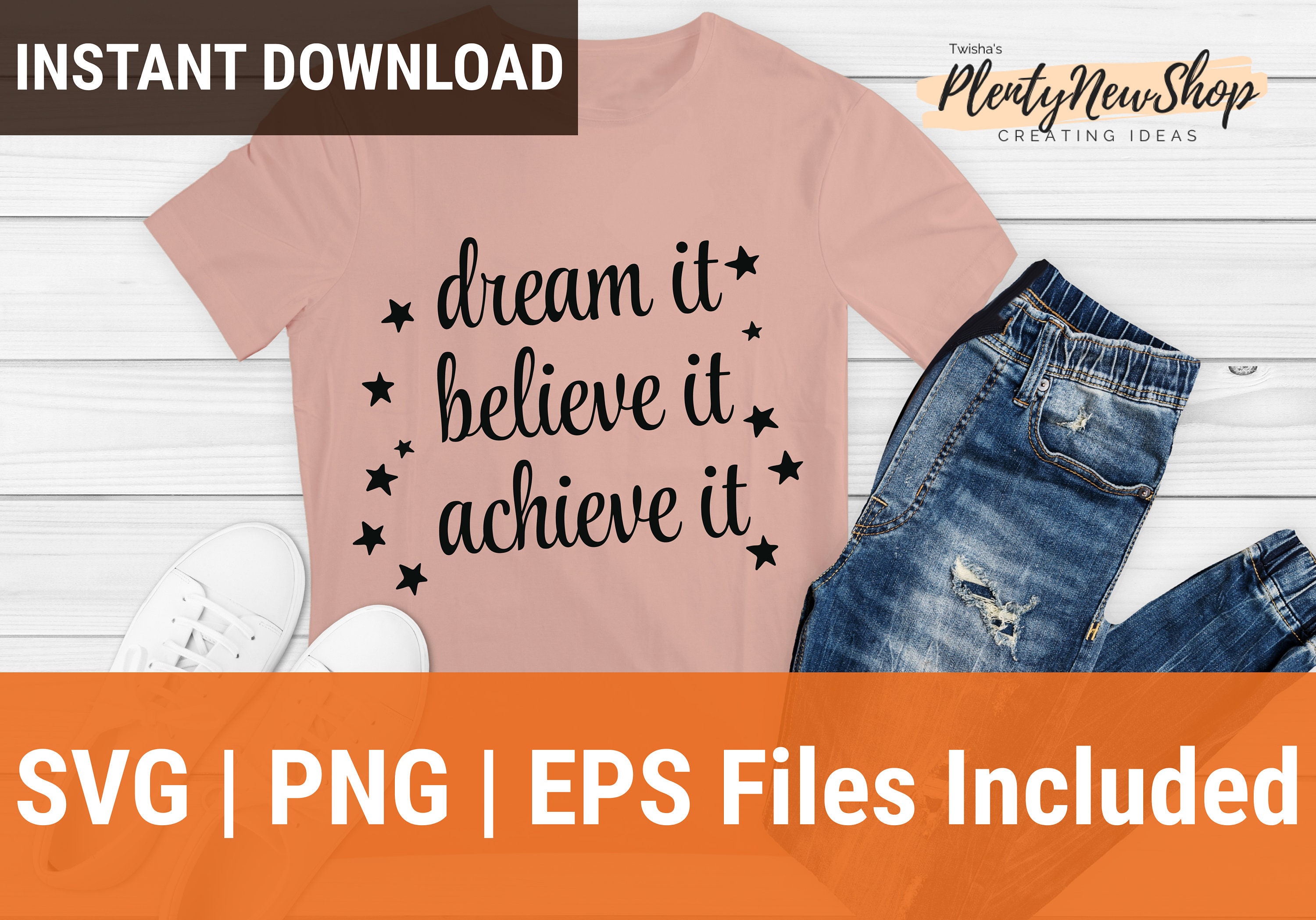 Dream SVG Happy Svg Believe Achieve Goals Self Love - Etsy