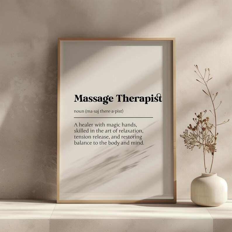 Massage Therapist Definition Print - Massage Therapy - Salon Decor ...