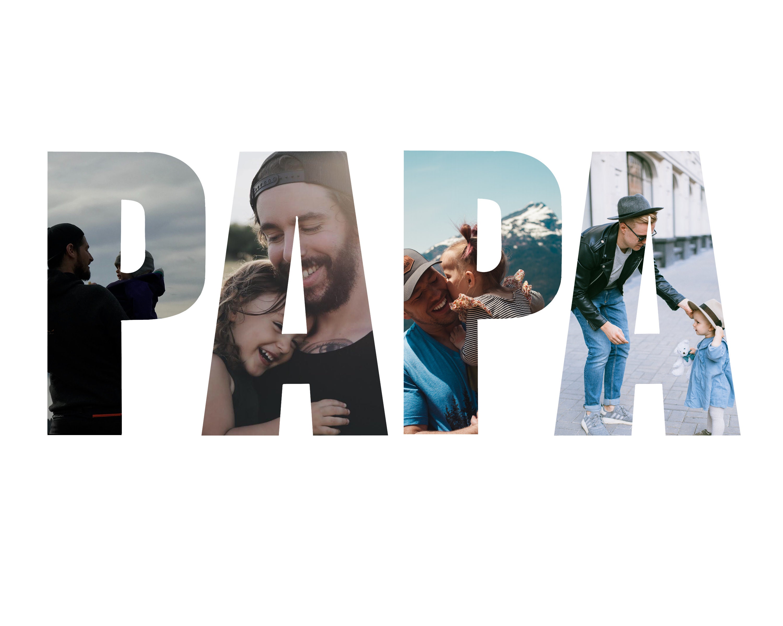 Papa Photo Collage Custom Canvas Sign Framed Personalized | Etsy