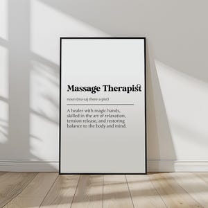 Massage Therapist Definition Print - Massage Therapy - Salon Decor ...
