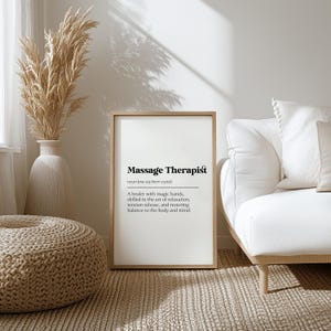 Massage Therapist Definition Print - Massage Therapy - Salon Decor ...