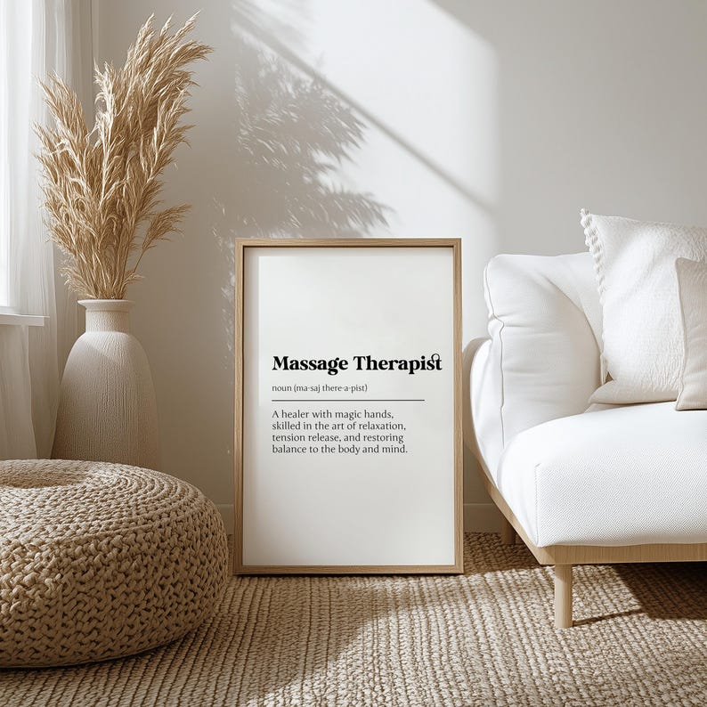 Massage Therapist Definition Print - Massage Therapy - Salon Decor ...