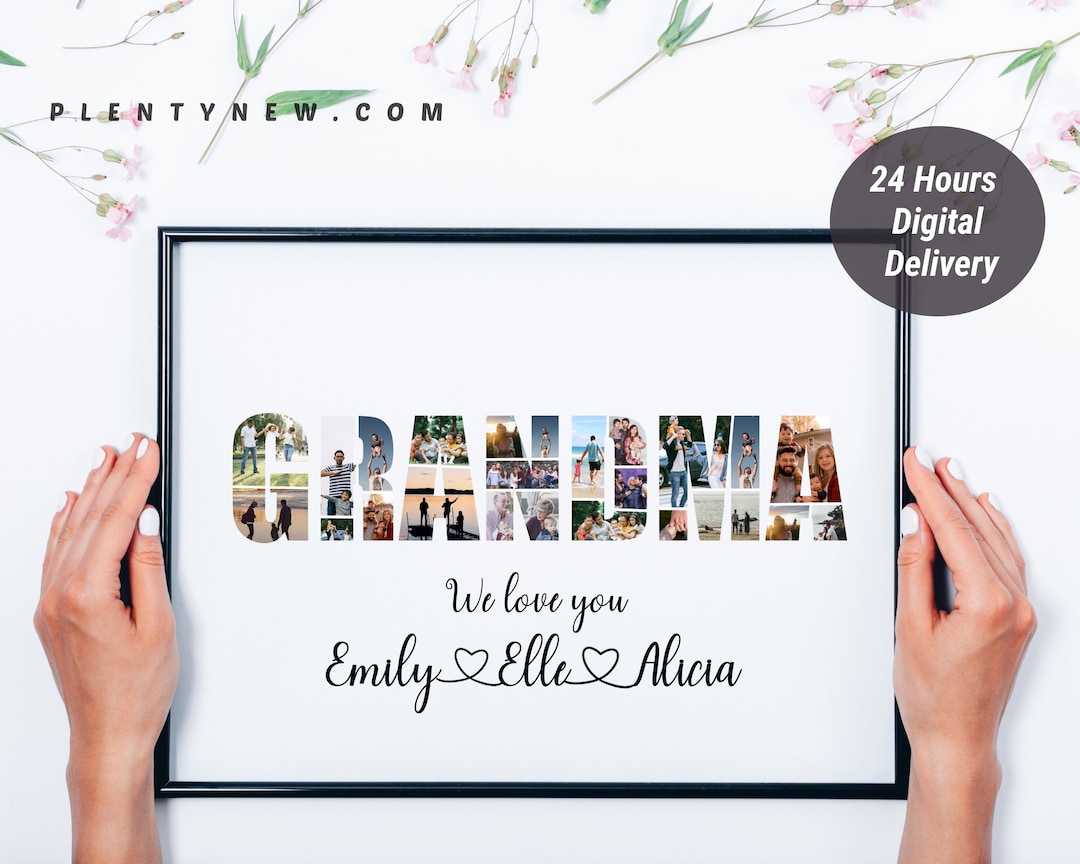Custom Grandma Photo Collage, Personalized Photo Collage, Custom ...