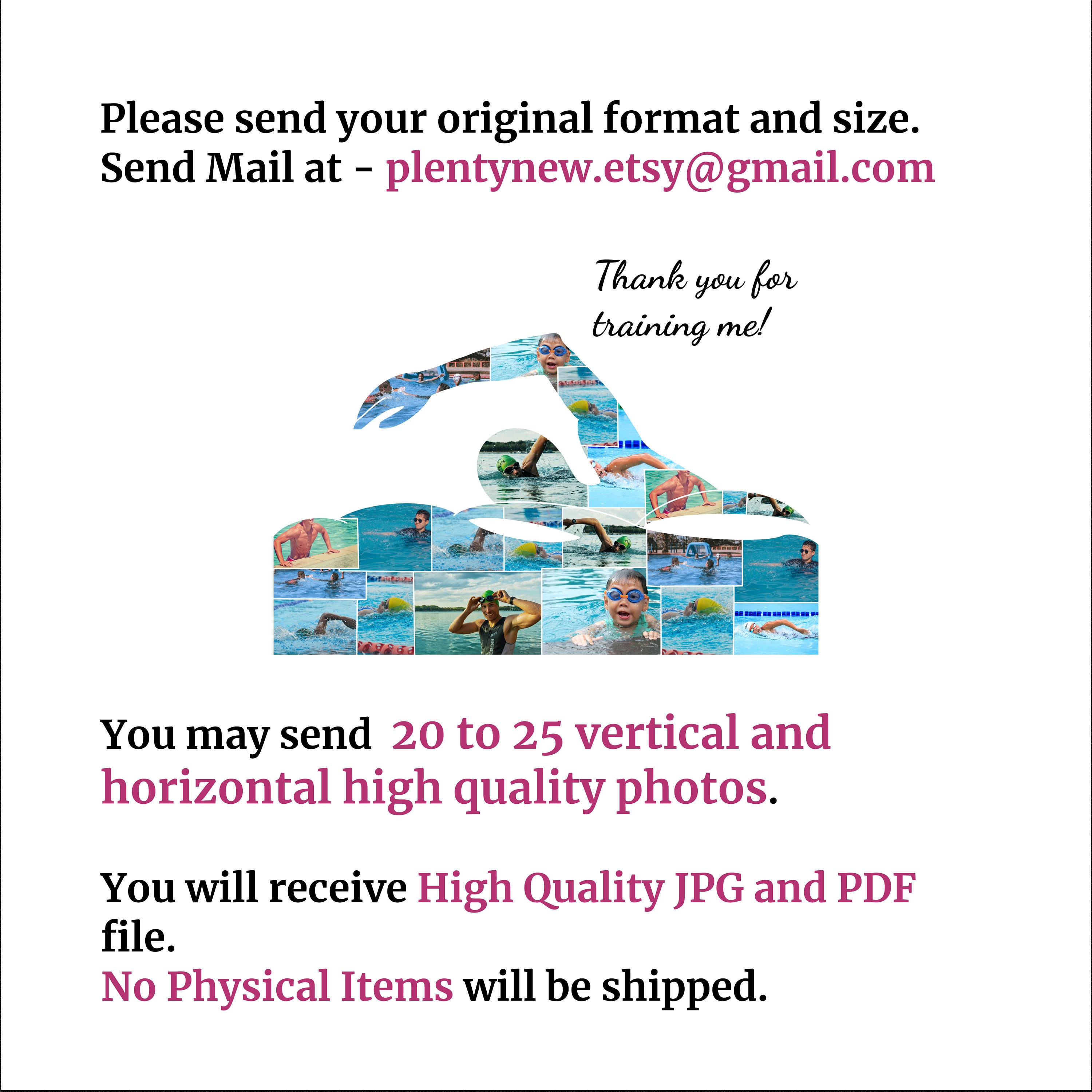 Swimmer Photo Collage-Swimming Collage-Swimmer Gift-Swimmer | Etsy