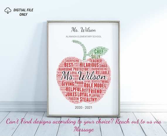 Personalized Teacher Appreciation Gift Apple With Student | Etsy