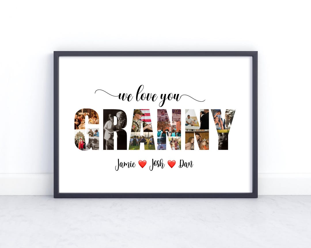 Granny Photo Collage, Grandma Photo Collage Personalized Photo Gift for ...