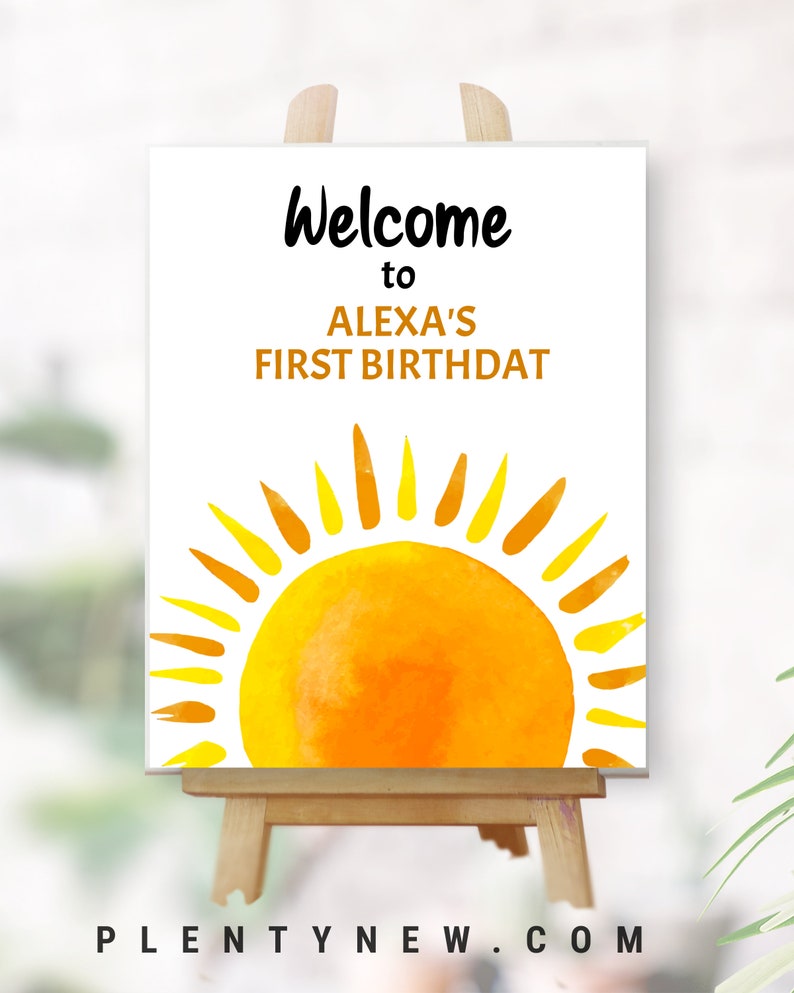 Editable Sunshine Welcome Sign First Trip Around the Sun - Etsy