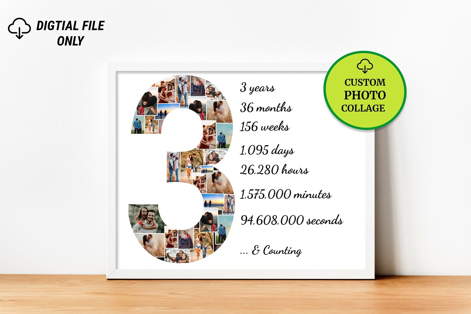 Custom Number Photo Collage Personalize Anniversary Collage - Etsy