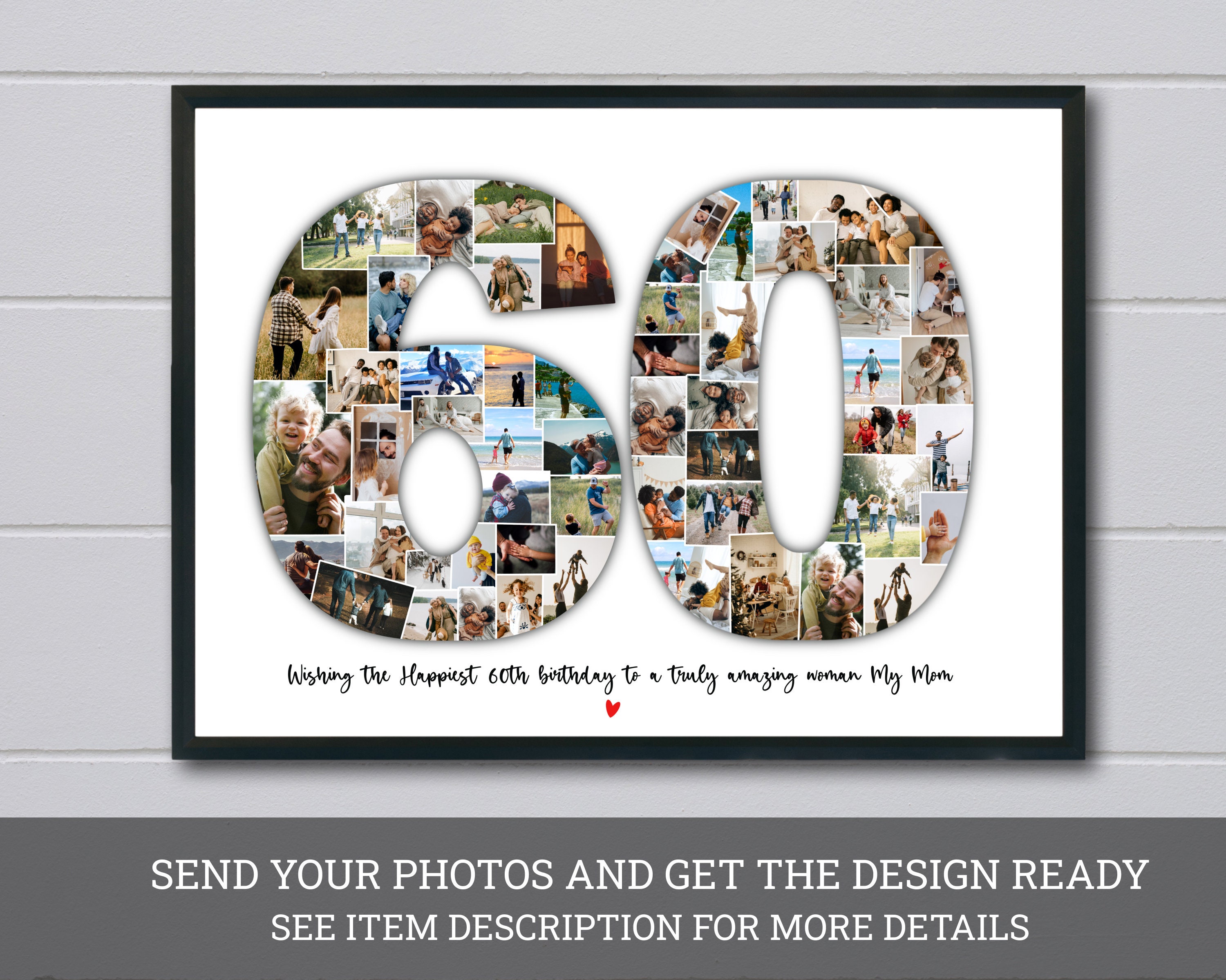 Number Birthday or Anniversary Gift, Number Photo Collage Gift for Mom ...