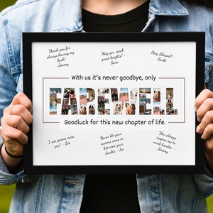 Farewell Custom Gift Collage, Coworker Leaving Gift, Moving Away Gift ...