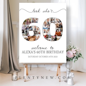Look Who's 60 60th Birthday Photo Collage TEMPLATE - Etsy