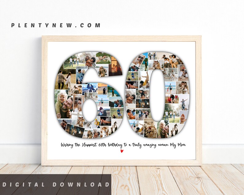 Number Birthday or Anniversary Gift Number Photo Collage Gift - Etsy