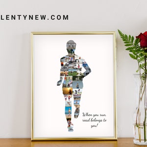 Runner Custom Gift, Running Photo Collage, Marathon Wall Poster ...