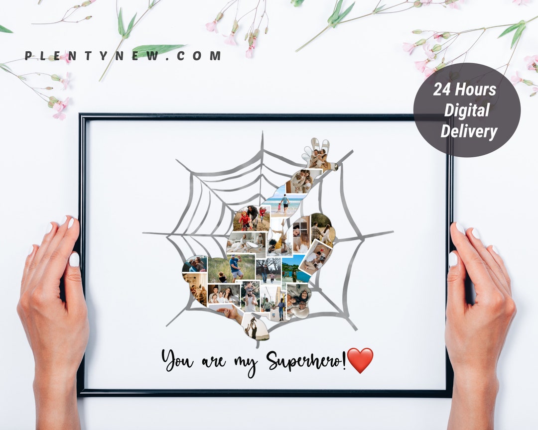 Custom Superhero Dad Photo Collage, Personalized Father's Day Gift ...