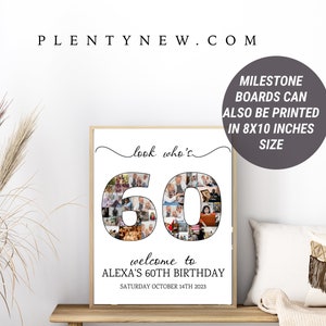 Look Who's 60 60th Birthday Photo Collage TEMPLATE - Etsy