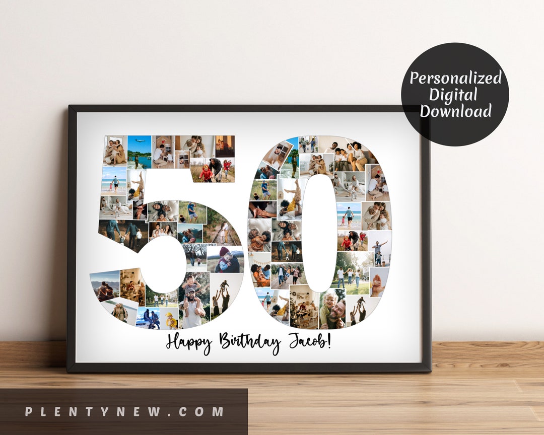Custom 50th Birthday Photo Collage Personalized 50th Picture Collage ...