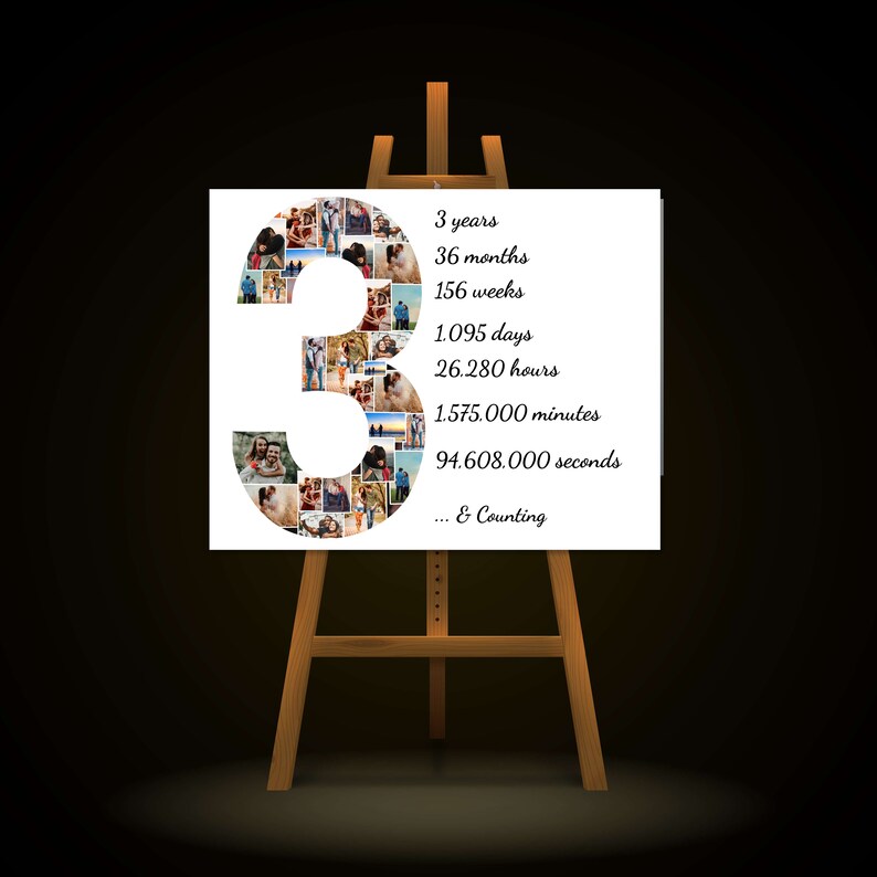 Custom Number Photo Collage Personalize Anniversary Collage - Etsy