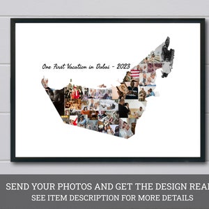 UAE Map Photo Collage, Any Country Map Photo Collage, Personalized ...